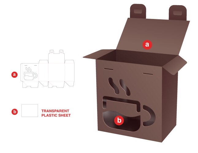 Box packaging die cut template design 3d mock-up Vector Image