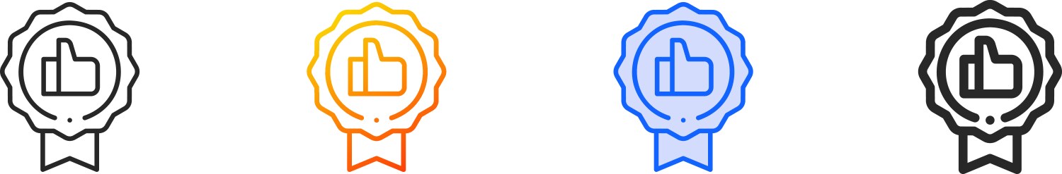 Check iconthin linear gradient blue stroke Vector Image