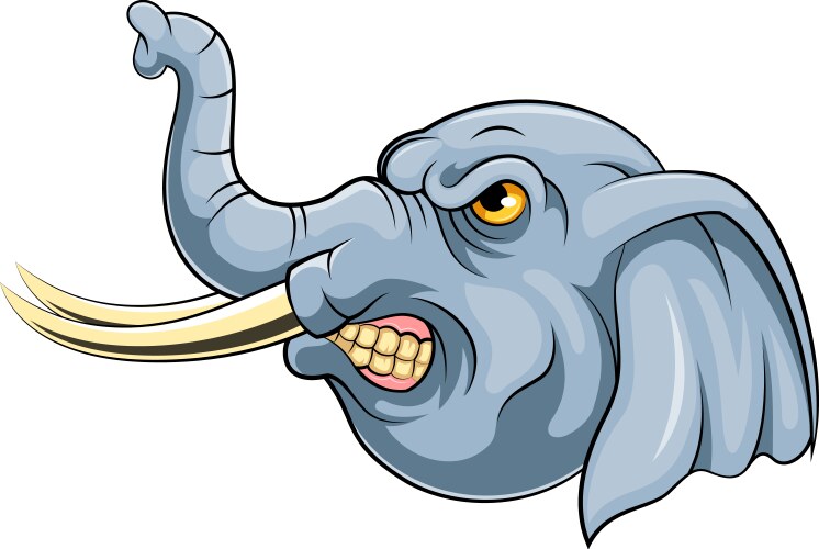 Elephant head mascot Royalty Free Vector Image