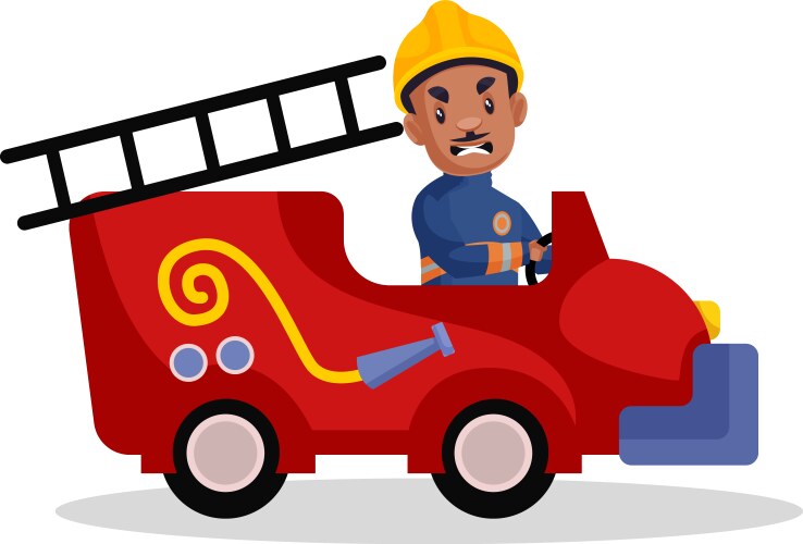 Firefighter cartoon Royalty Free Vector Image - VectorStock