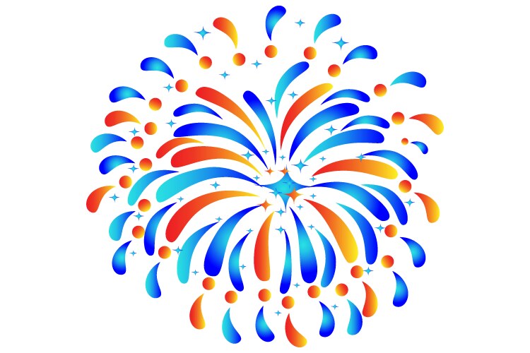 Fireworks sticker Royalty Free Vector Image - VectorStock