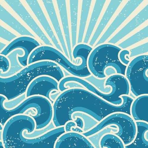 Cartoon wave background Royalty Free Vector Image