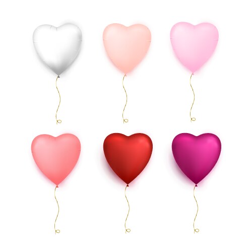 Heart shape balloons Royalty Free Vector Image