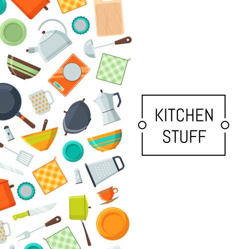 Kitchen tools background isolated Royalty Free Vector Image
