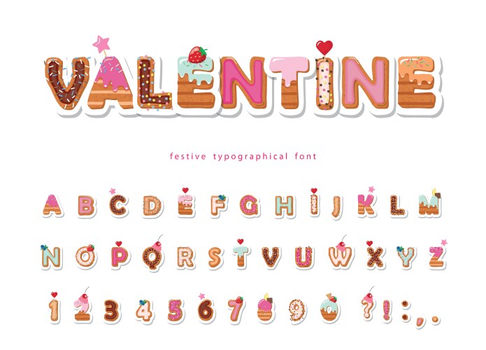Kawaii font cute alphabet letters with adorable Vector Image