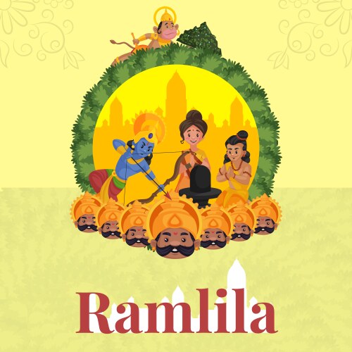 Banner design of celebrating ramlila Royalty Free Vector