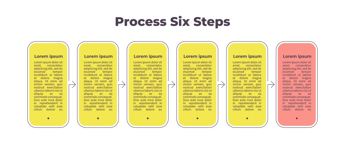 Business process timeline infographics with 6 Vector Image