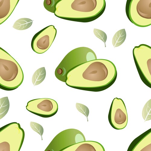 Green avocado fruits background design seamless Vector Image