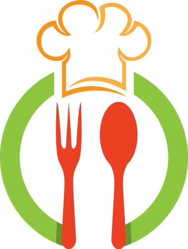 Red icon with chef hat Royalty Free Vector Image