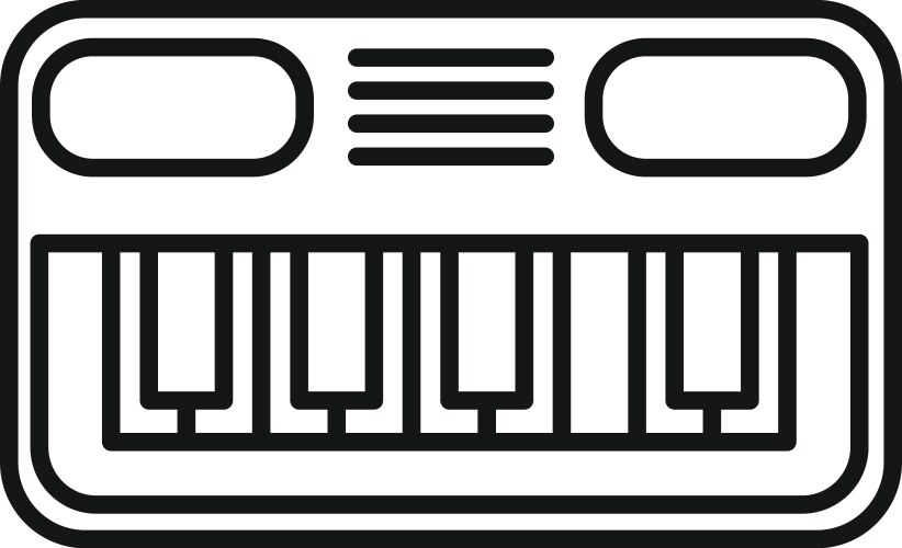 Black and white synthesizer keyboard icon Vector Image