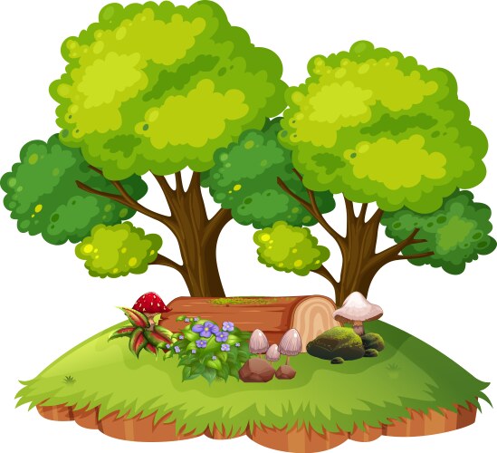 One big tree on white background Royalty Free Vector Image