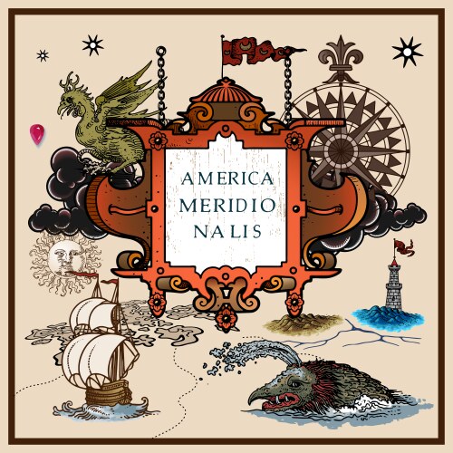 Antique map borders frames Royalty Free Vector Image