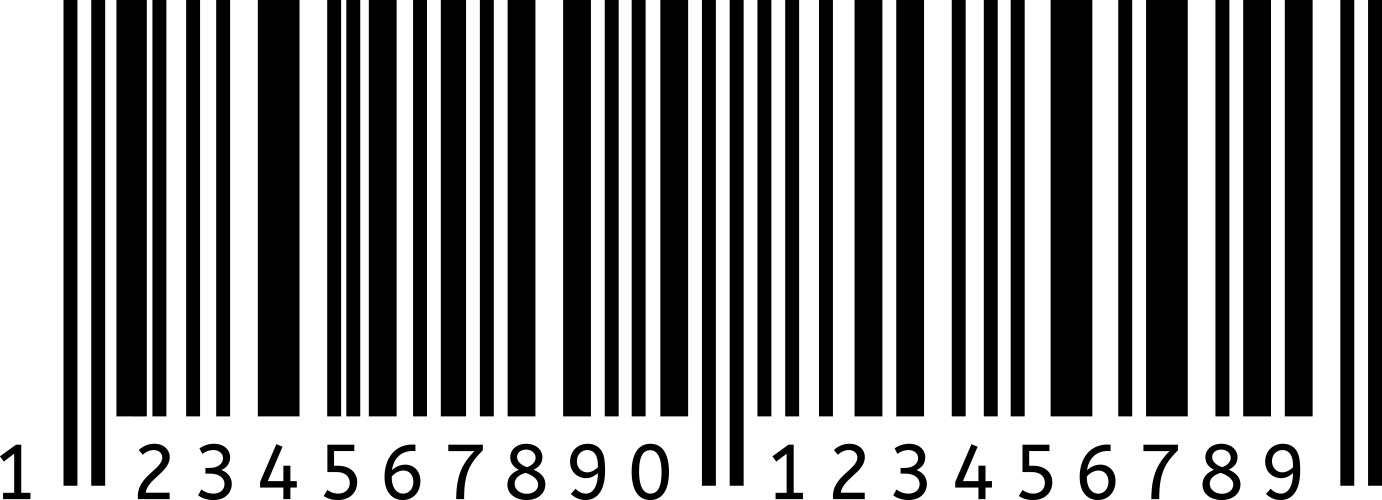 Black and white barcode with numbers and letters Vector Image