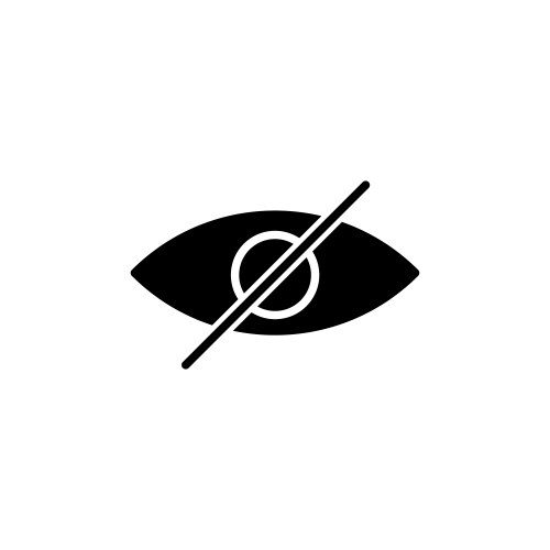 Eye crossed icon set blind view symbol hidden Vector Image