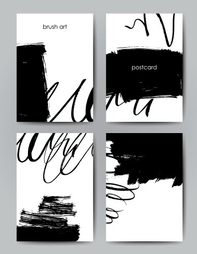 Modern brush postcard template Royalty Free Vector Image