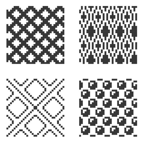 Pixel pattern set Royalty Free Vector Image - VectorStock