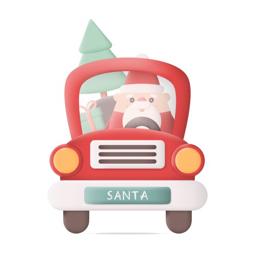 Santa claus driving a car Royalty Free Vector Image