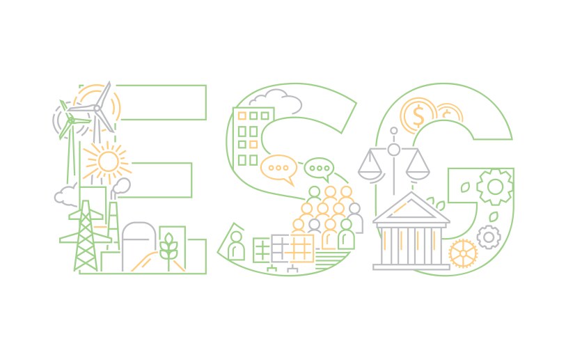 Esg concept editable ad Royalty Free Vector Image