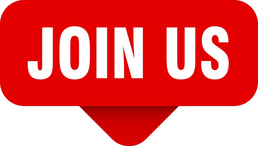 Join us sticker sign on transparent Royalty Free Vector