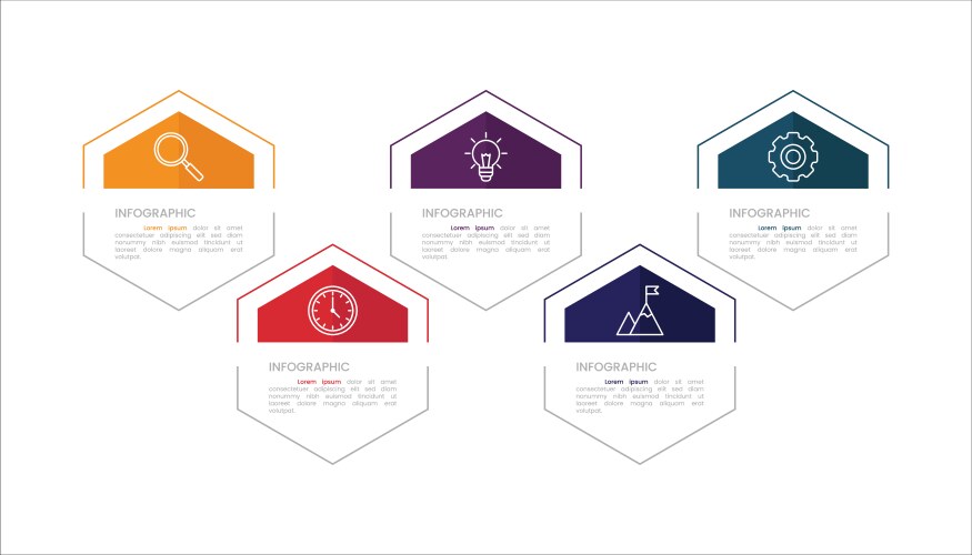 Modern hexagon shape infographic Royalty Free Vector Image