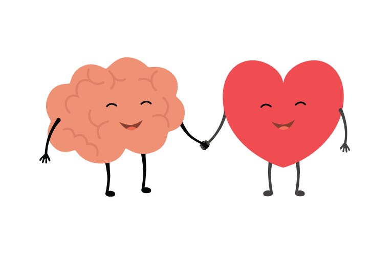 Balance heart and brain Royalty Free Vector Image