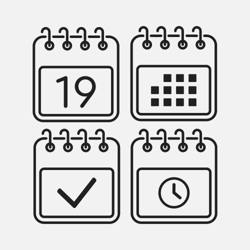 Template icon page calendar day week monday Vector Image