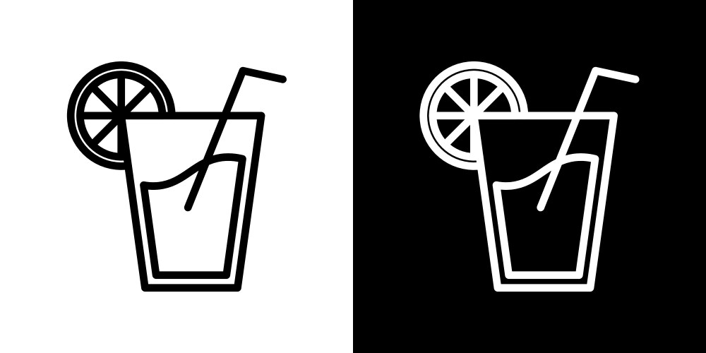 Lemon icon set simple lemonade symbol fresh Vector Image