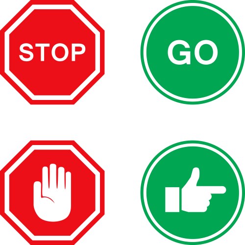 Hand print sign icon stop symbol Royalty Free Vector Image