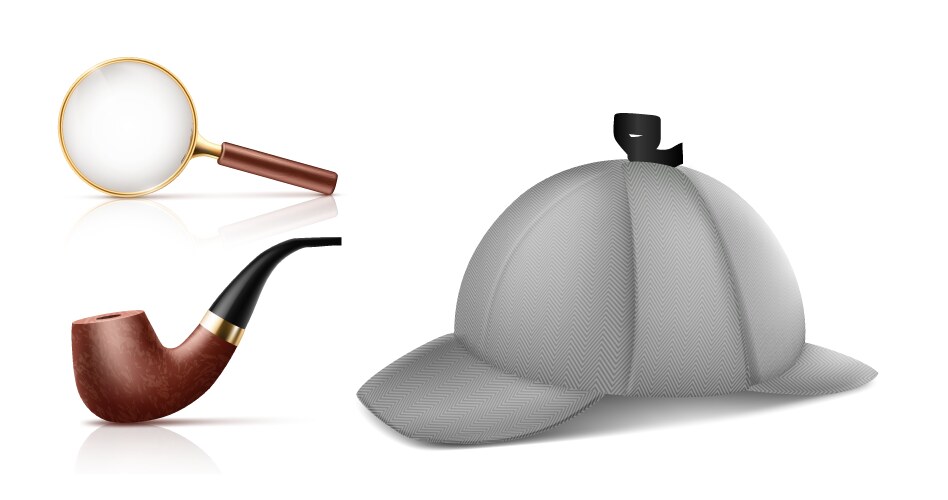 Hat detective isolated on white background Vector Image