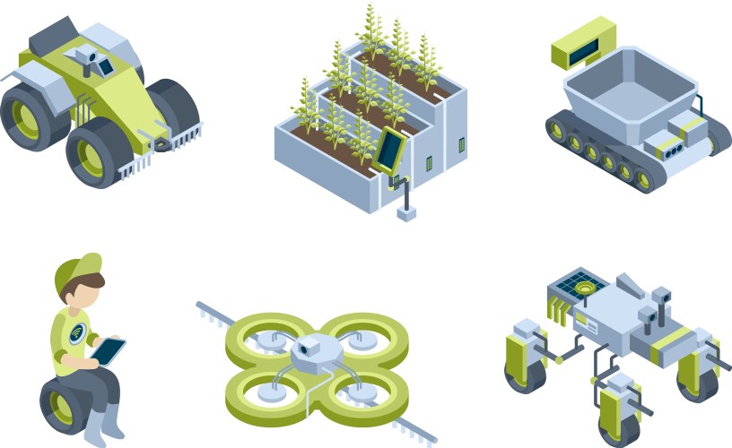 Smart farm buildings big household agriculture Vector Image