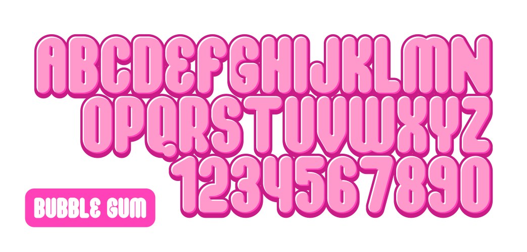 Bubble gum font Royalty Free Vector Image - VectorStock