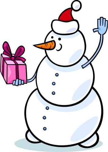 Cartoon running snowman Royalty Free Vector Image
