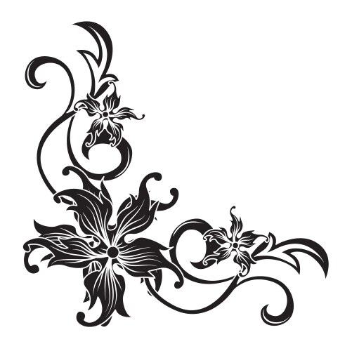 Floral corner ornament with bouquet of flowers Vector Image