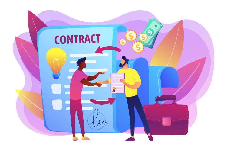Online agreement concept flat template contract Vector Image