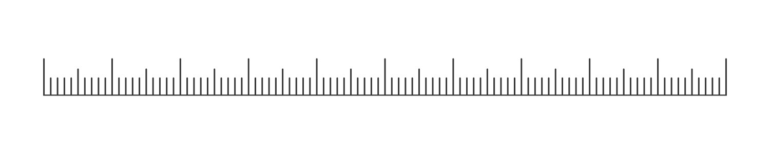 Parts of ruler scale inch divided into fractions Vector Image