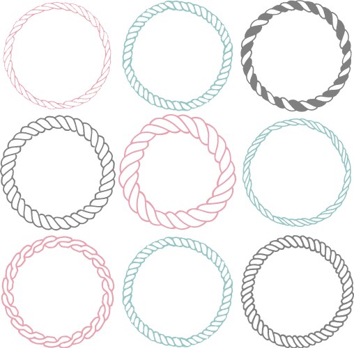 Set of 9 circle design frames Royalty Free Vector Image
