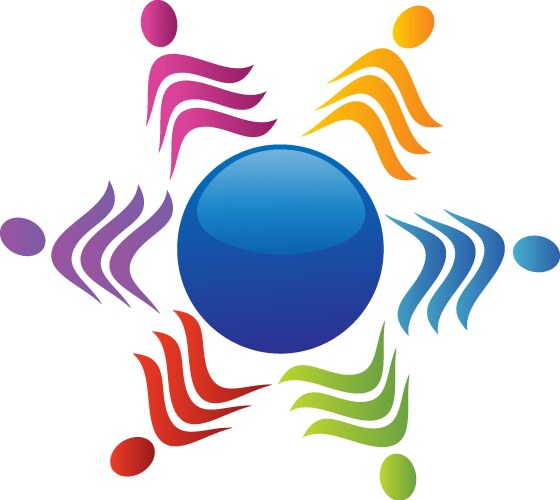 Teamwork flower with leafs logo Royalty Free Vector Image Teamwork flower with leafs logo Royalty Free Vector Image