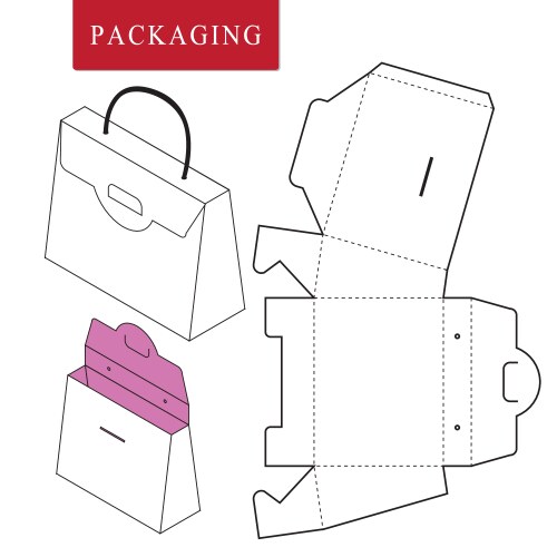 Simple box packaging die cut out template design Vector Image