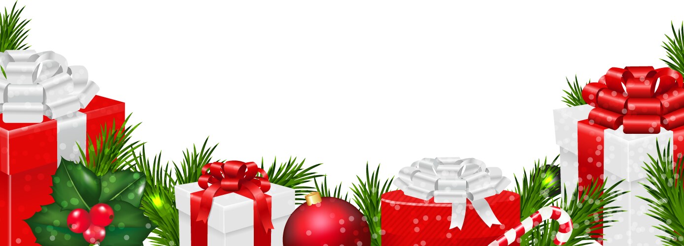 Border with gift box transparent background Vector Image