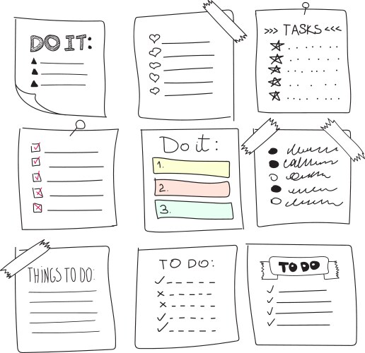 Bullet journal hand drawn elements Royalty Free Vector Image