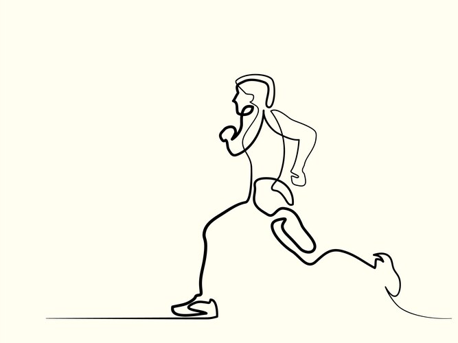 Person running outline Royalty Free Vector Image