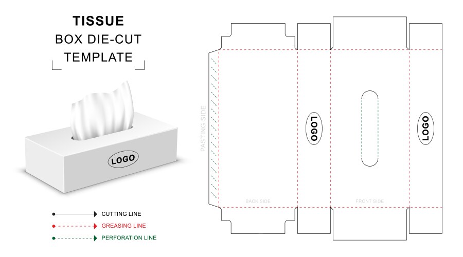 Burger box die cut template packaging Royalty Free Vector
