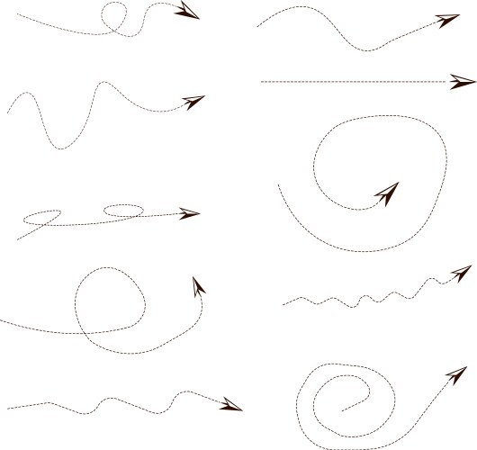 Dashed line arrows Royalty Free Vector Image - VectorStock