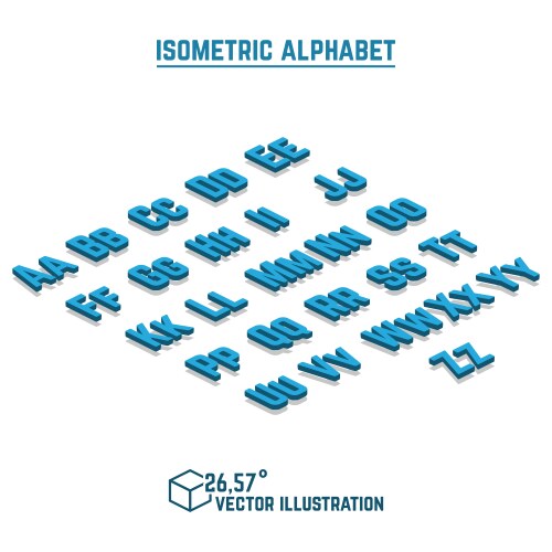 Isometric hole font deep holes typography Vector Image