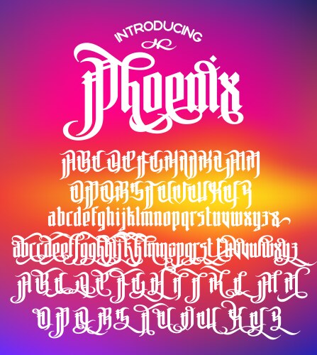 Rock star gothic font Royalty Free Vector Image