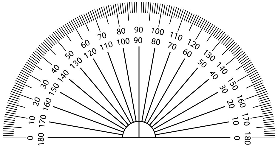 Protractor actual size graduation Royalty Free Vector Image