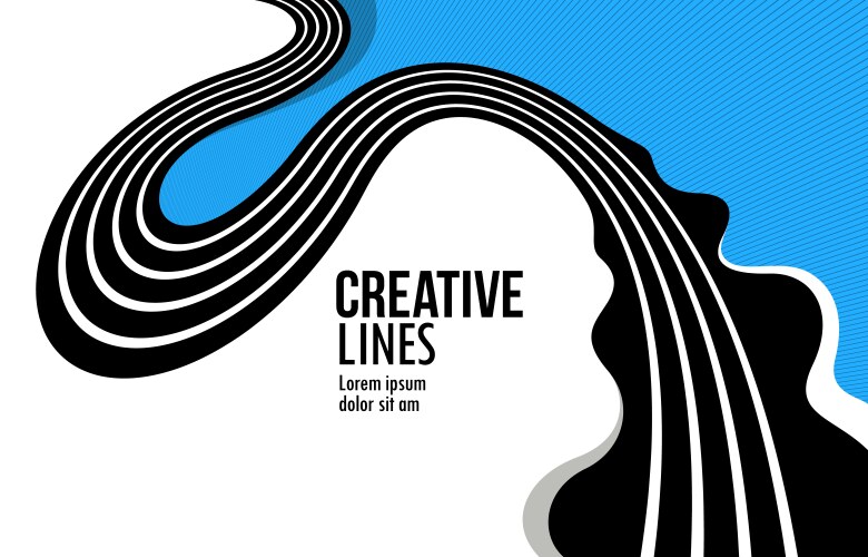 Creative lines abstract background 3d perspective Vector Image