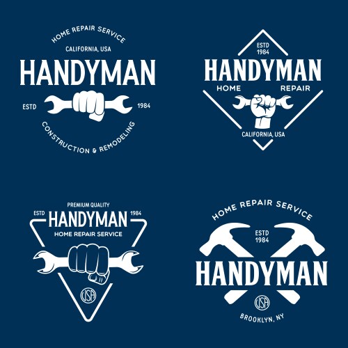Handyman labels badges emblems and design elements