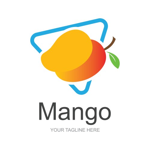 Mango logo fruit design simple minimalist style Vector Image