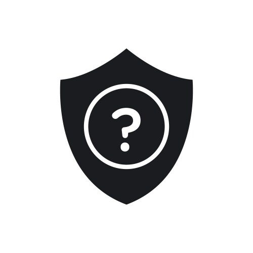 Shield interrogation icon set privacy guarantee Vector Image